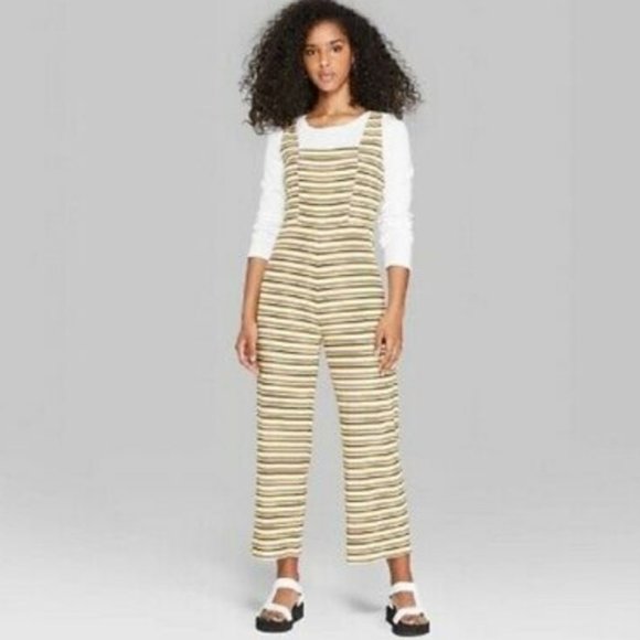wild fable | Pants & Jumpsuits | Yellow Striped Boho Jumpsuit Romper L ...